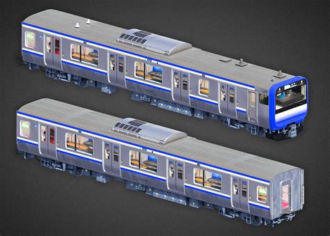 Artstation Japanese Train 3d Model Cad Rigged Japanese Train E235