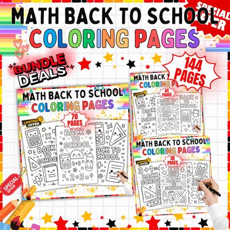 Back To School Math Coloring Pages Bundle First Week Of School Activities