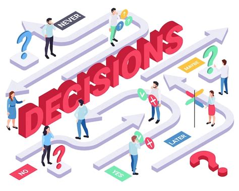 Premium Vector Isometric Ways Of Choosing Composition With Arrows