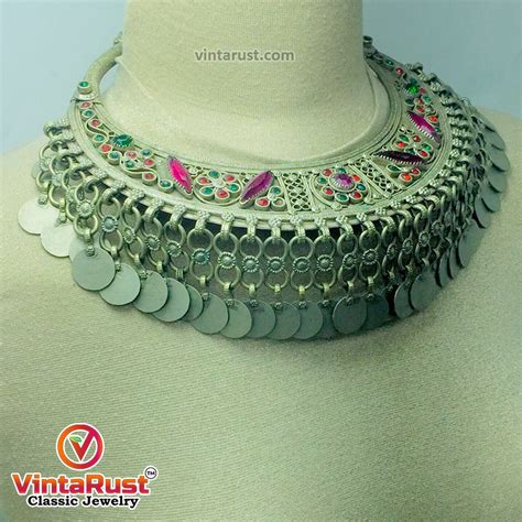 Gypsy Kuchi Handmade Torque Necklace With Tassels Vintarust