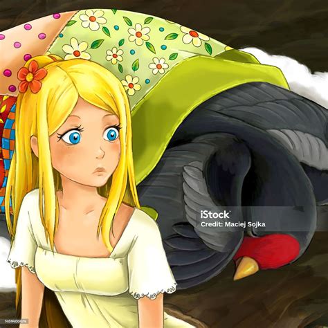 Cartoon Elf Girl Princess And Cuckoo Bird Illustration Stock Illustration Download Image Now