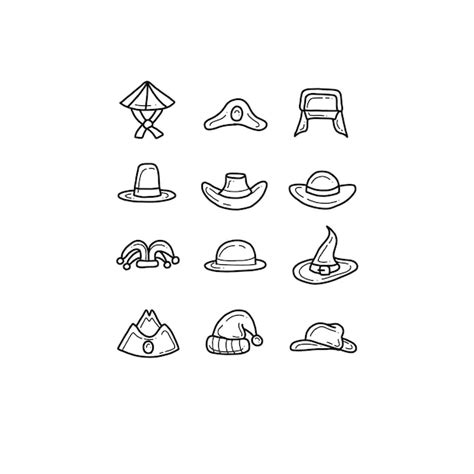 Premium Vector Hat Handrawn Doodle Illustrations Vector