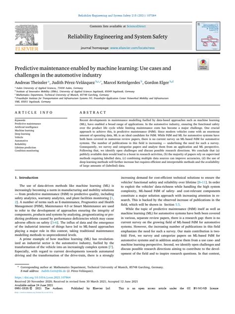 predictive maintenance enabled by machine learning use cases and