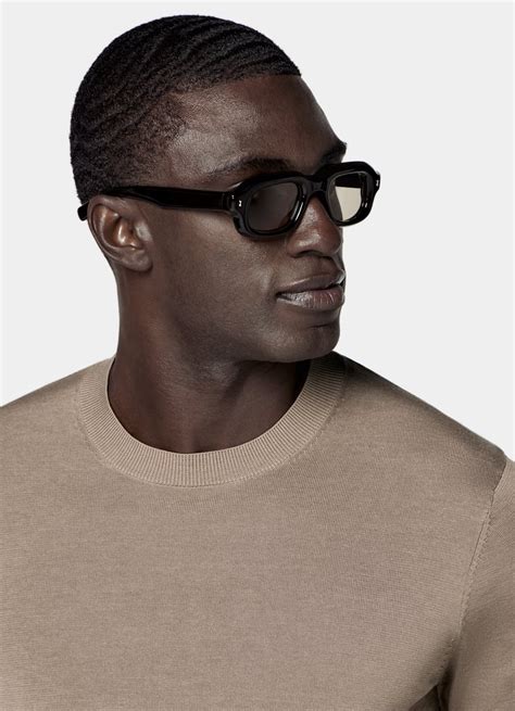 Mid Brown Crewneck In Cotton Silk Suitsupply
