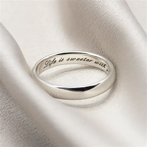 Sterling Silver Personalised Story Couples Ring Set
