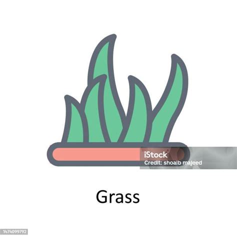Grass Vector Fill Outline Icons Simple Stock Illustration Stock Stock