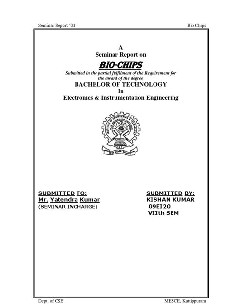 Bio Chips A Seminar Report On Pdf Radio Frequency Identification Radio