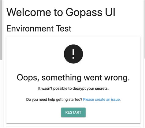 Environment Test Fails Not Able To Decrypt Secrets · Issue 46 · Codecentricgopass Ui · Github
