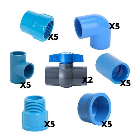 Generico Pack Pvc 25mm Copla Codo The Thi Tee Tapa Gorro V Bola