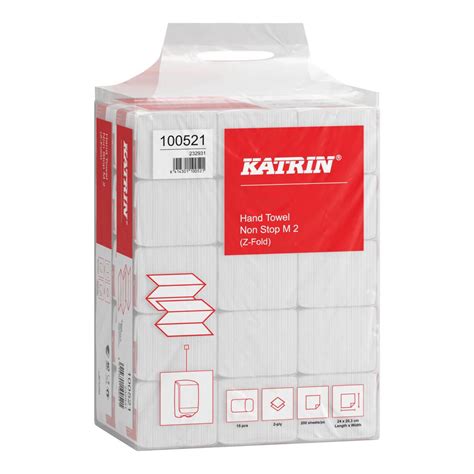 100521 Katrin Z Fold Paper Towels Non Stop Medium 200 Sheets 2 Ply Handy Pack