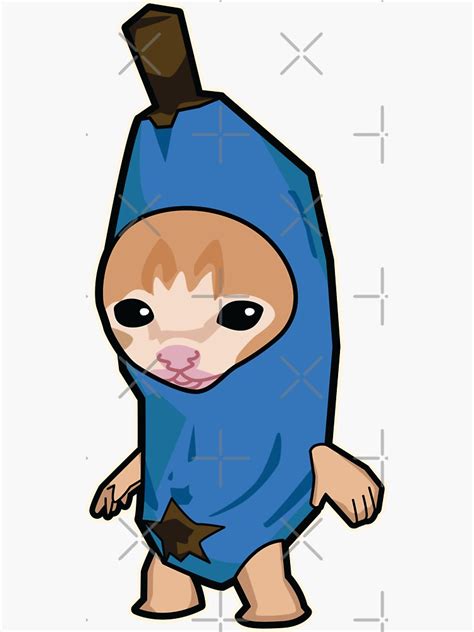 Blue Happy Hapi Banana Cat Meme Sticker For Sale By Rzera Redbubble