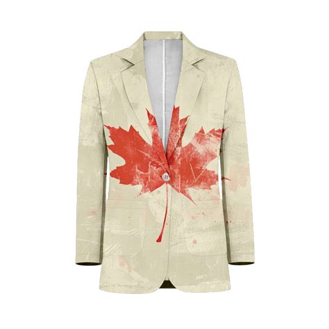 Canadian Maple Leaf Mens Suits Shawl Collar Slim Fit Suit Mens Groom