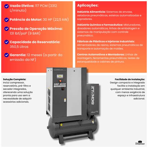 Compressor Schulz Srp 4030 Lean Ts 30 Hp Tratamento De Ar Integrado
