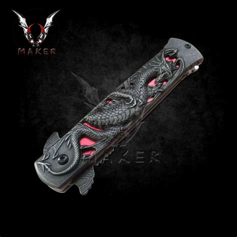 Embossed Sculpture Dragon Knife Best Folding Knife For Hunting And
