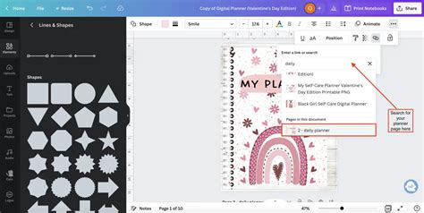 how to add hyperlinks to your digital planner in canva an easy
