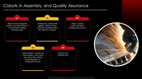 Cobots In Assembly And Quality Assurance Unlocking The Potential Of Collaborative Robots Ppt Slide
