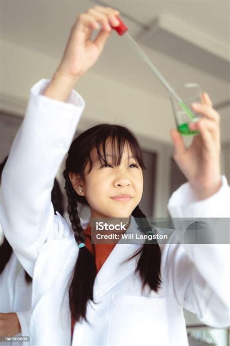 Science Class Stem Student With Beaker Test Tube Bangkok Thailand Stock