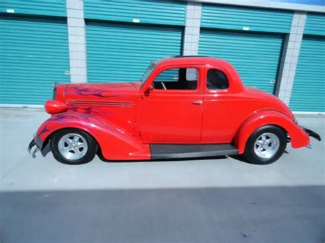 1936 Plymouth Coupe Hot Rod V 8 Red All Metal Body Lots Of Chrome Ac P
