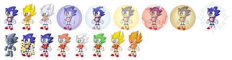 Classic Sonic All Power Ups And Transformations By Sarkenthehedgehog On