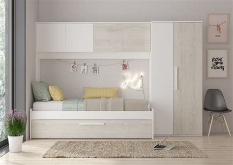 Kinderbed Artik Met Slaaplade En Kast Grijs Eiken Met Wit Beddengoeddirect Nl