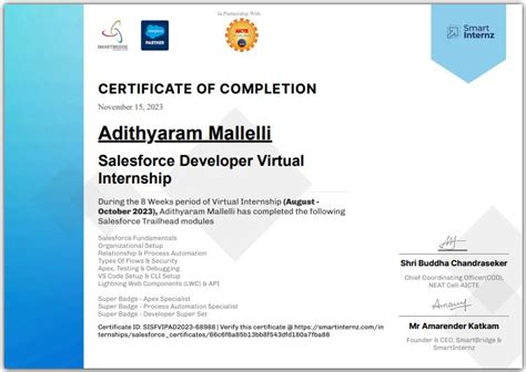 Adithya Ram On Linkedin Smartinternz Salesforce Skilledonsalesforce Thesmartbridge Aicte…