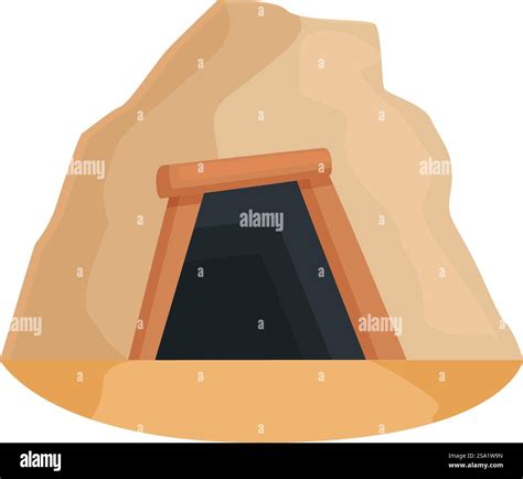 Mine Factory Icon Cartoon Vector Coal Mining Extraction Shaft Plant