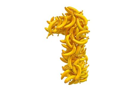Premium Photo Number 1 From Bananas 3d Rendering