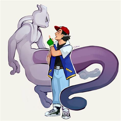Mewtwo And Ash By Purplebluecrow On Deviantart