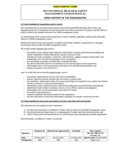 Iso 45001 Document Templates Etsy