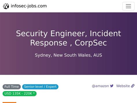 Hiring Security Engineer Incident Response Corpsec In Sydney New South Wales Aus R