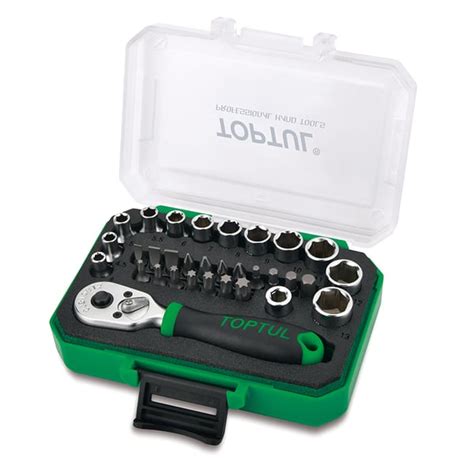 Set Of Socket Spanners Toptul Mini 14 Chrome Vanadium Steel 140x90x40