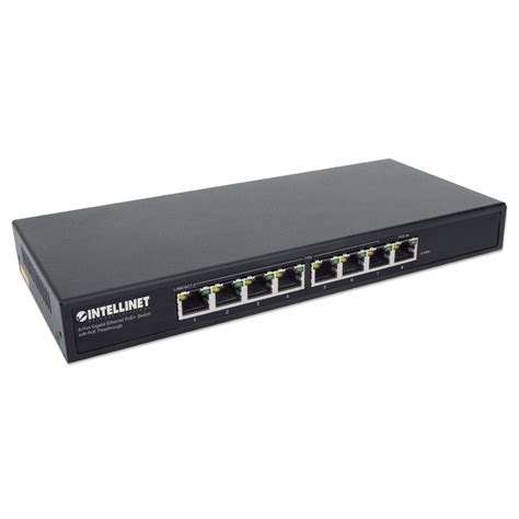Poe Powered 8 Port Gbe Poe Switch W Poe Passthrough