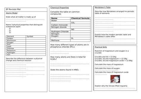 Exploring Science Revision Mats Year 8 Teaching Resources