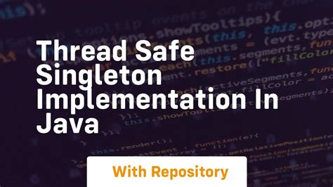 Thread Safe Singleton Implementation In Java Youtube