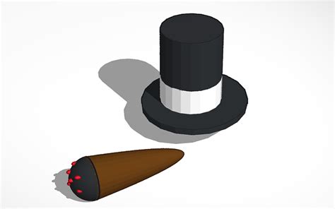 3d Design Hat And Old Cigar Tinkercad