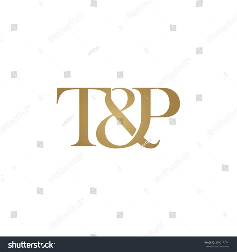 Tp Initial Logo Ampersand Monogram Golden Stock Vector Royalty Free