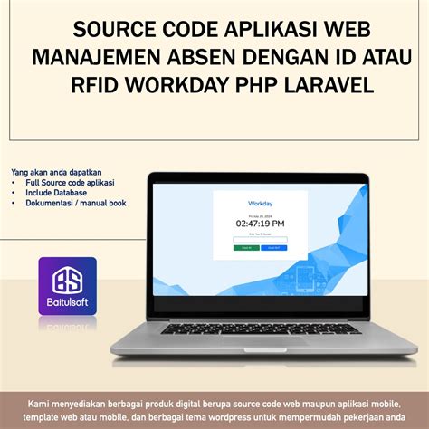 Jual SOURCE CODE APLIKASI WEB MANAJEMEN ABSEN DENGAN ID ATAU RFID WORKDAY PHP LARAVEL Shopee
