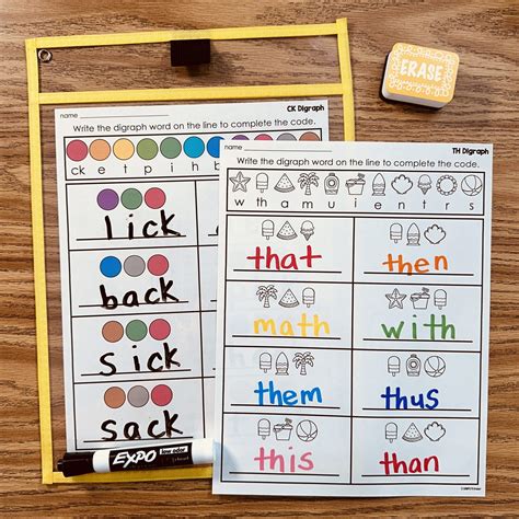 Digraphs No Prep Worksheets Secret Code Simply Kinder Printable