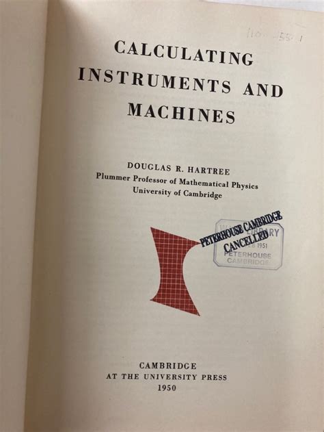 Calculating Instruments And Machines By Hartree Douglas Good