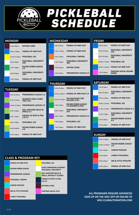 Pickleball Schedule Wheaton Sport Center