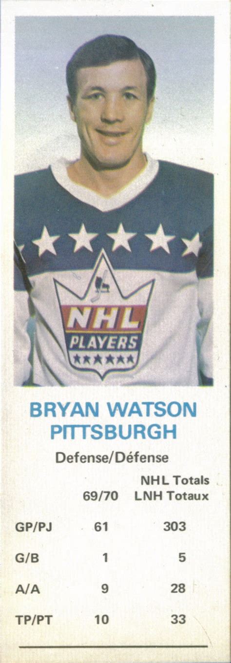 Bryan Watson 1970 71 Dads Cookies Nhl
