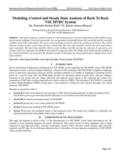 Engineering Journal Modeling Control And Steady State Analysis Of Back