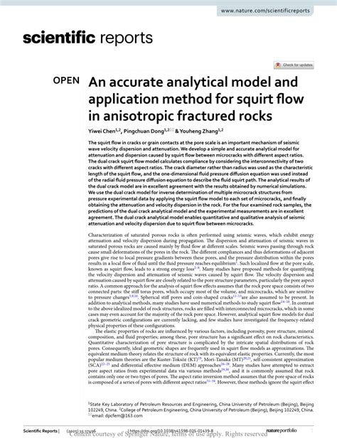 Pdf An Accurate Analytical Model And Application Method For Squirt