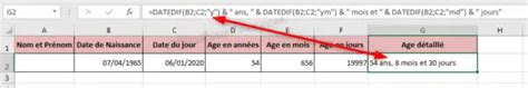 calcul d âge ou différence entre deux dates dans excel officepourtous