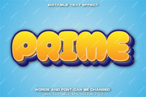Premium Vector Prime Text Effect Cartoon Style