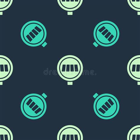 Green And Beige Pedestrian Crosswalk Icon Isolated Seamless Pattern On Blue Background Traffic