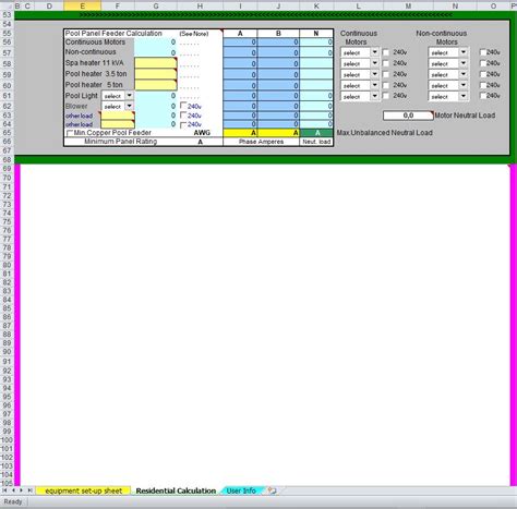 Electrical Load Calculation Spreadsheet