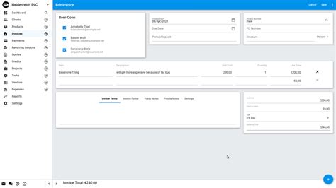Lowering Tax Rates Setting Leads To Divergent Invoices Issue Invoiceninja Admin Portal