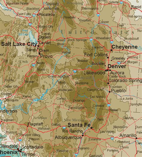 Outline Map Of Rocky Mountain Region