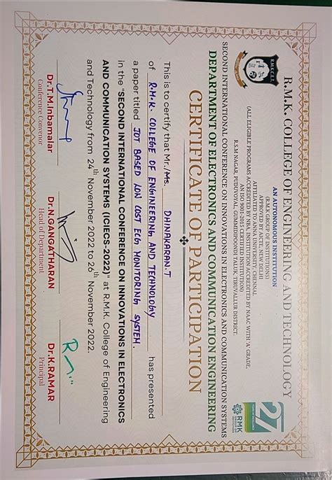 dhinakaran thangarajan on linkedin rmkcet engineering iot arduino project